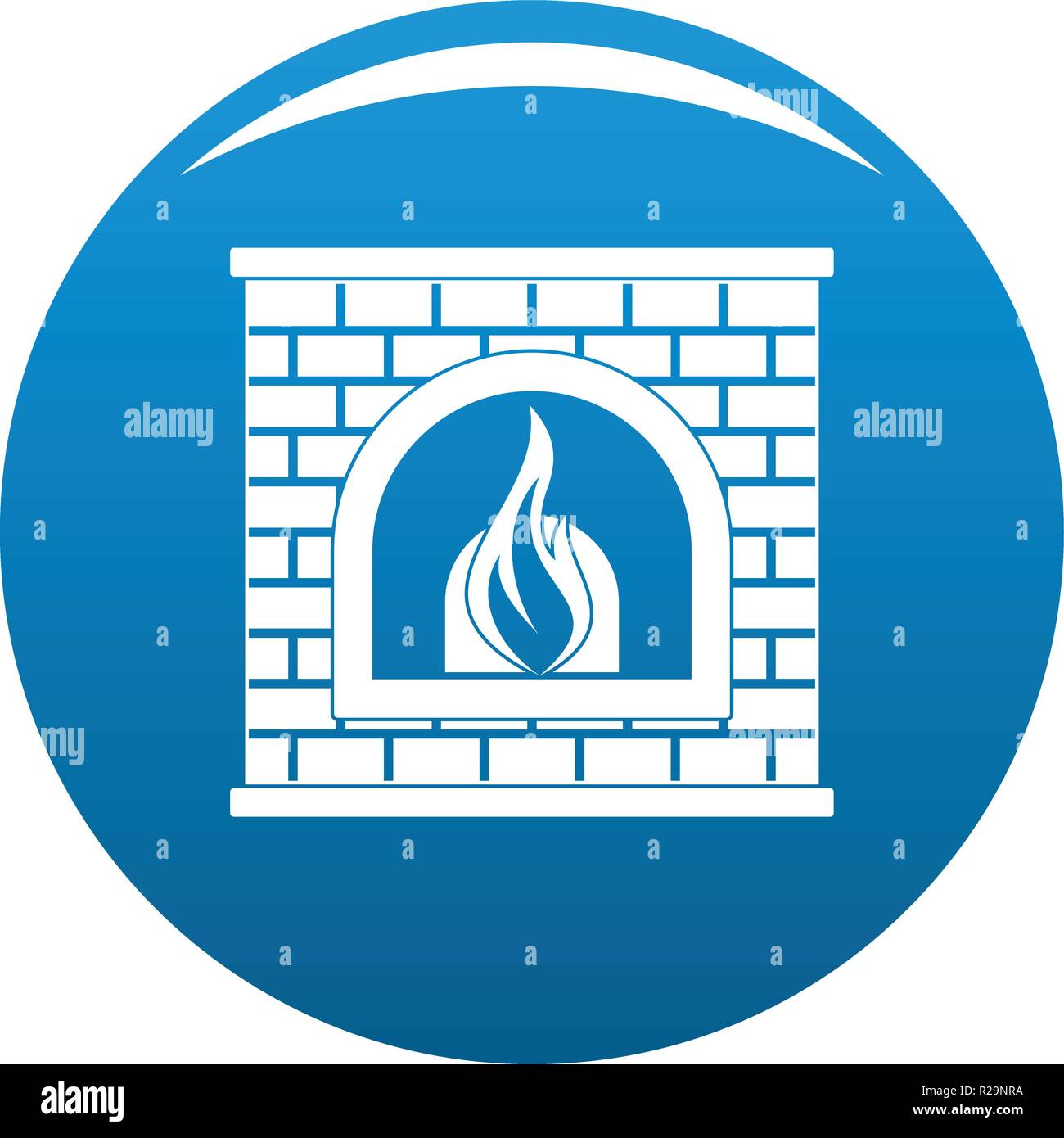 Retro fireplace icon. Simple illustration of retro fireplace vector ...