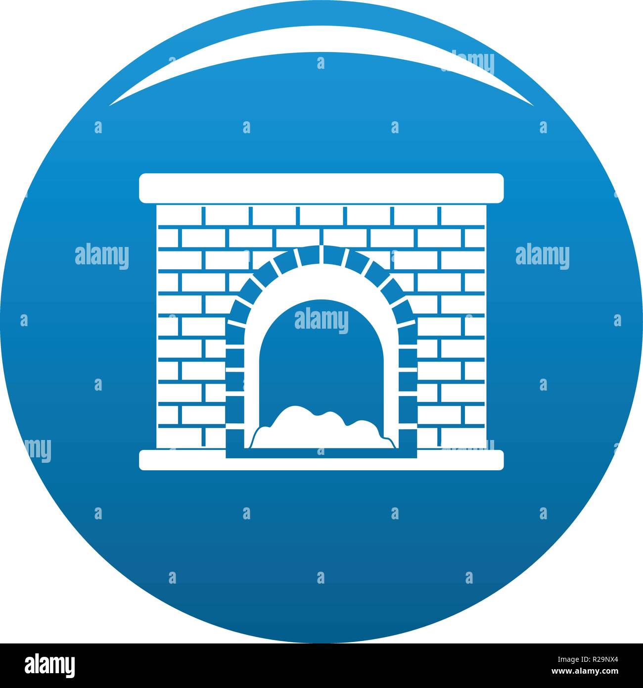 Brick fireplace icon. Simple illustration of brick fireplace vector ...