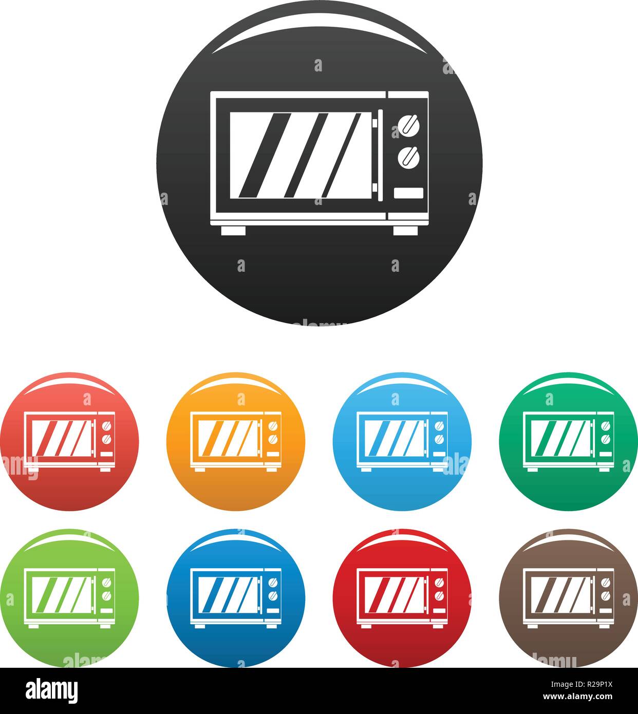 Kitchen microwave oven icon. Simple illustration of kitchen microwave ...