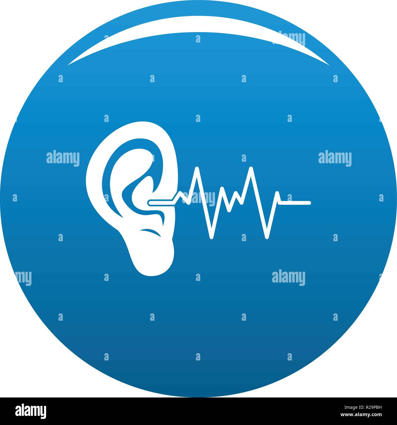 Ear icon. Simple illustration of ear vector icon for any design blue ...