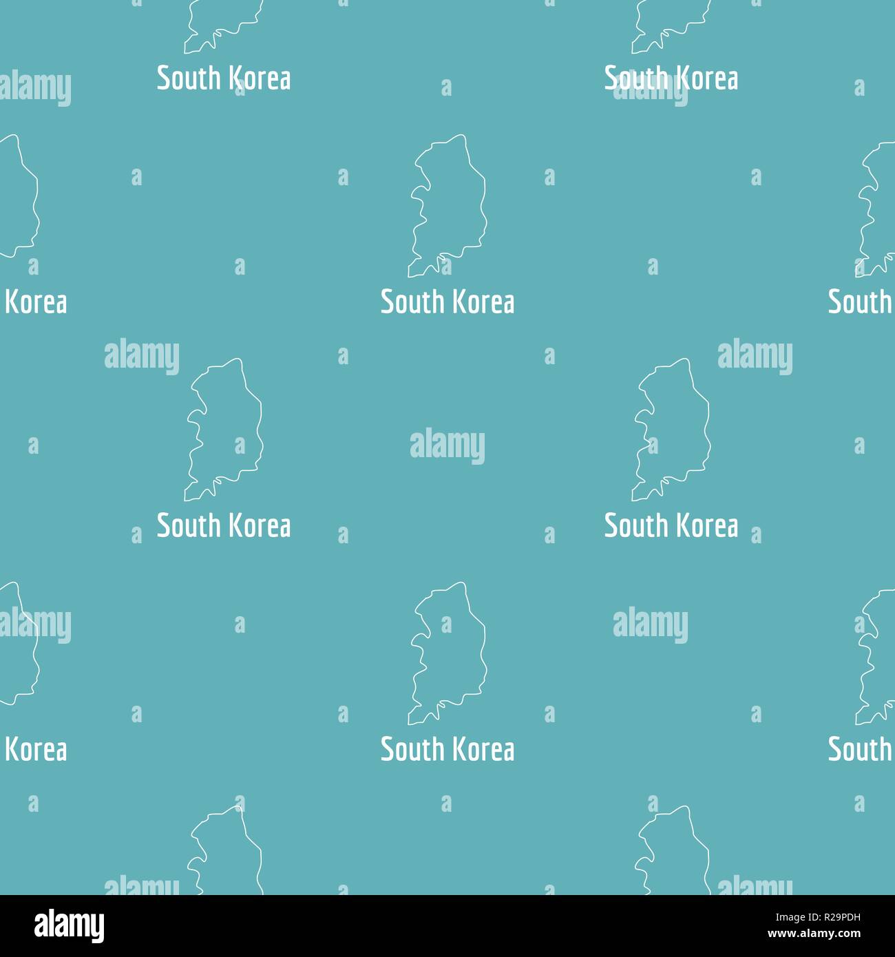 South Korea map thin line. Simple illustration of South Korea map ...