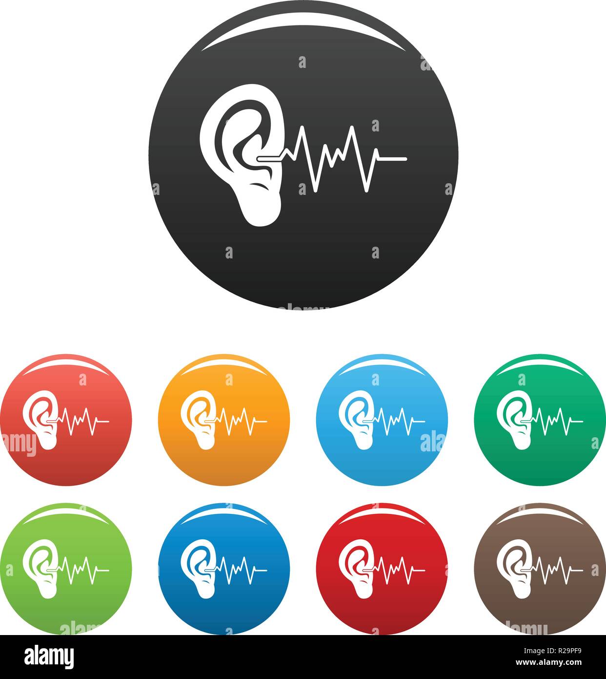 Ear icon. Simple illustration of ear vector icons set color isolated on ...