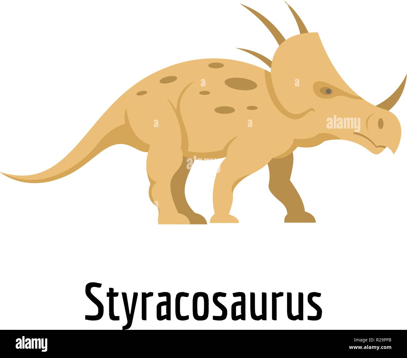 Styracosaurus icon. Flat illustration of styracosaurus vector icon for web Stock Vector Image ...