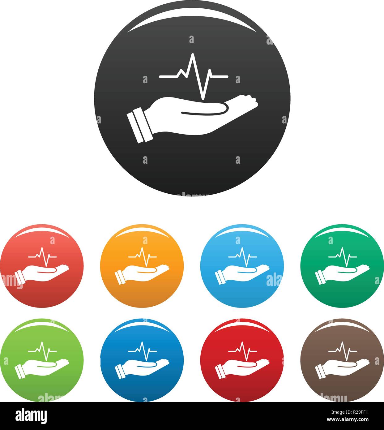 Heartbeat icon. Simple illustration of heartbeat vector icons set color ...