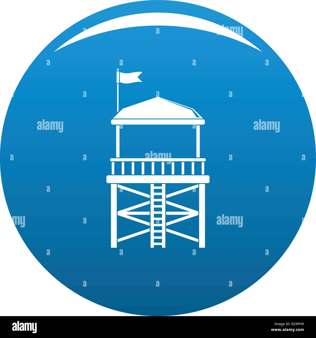 Rescue tower icon. Simple illustration of rescue tower vector icon for ...