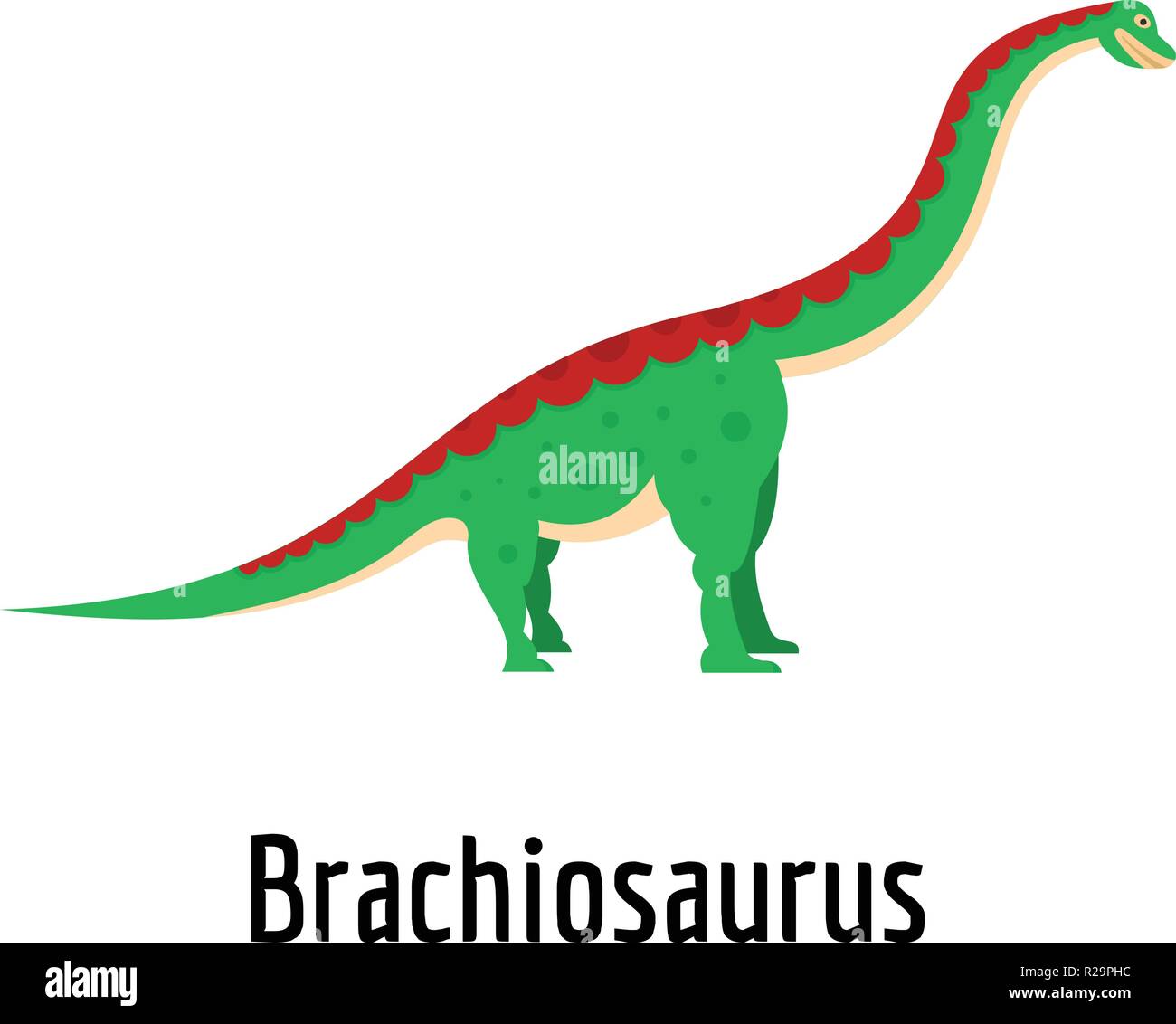 Brachiosaurus icon. Flat illustration of brachiosaurus vector icon for ...