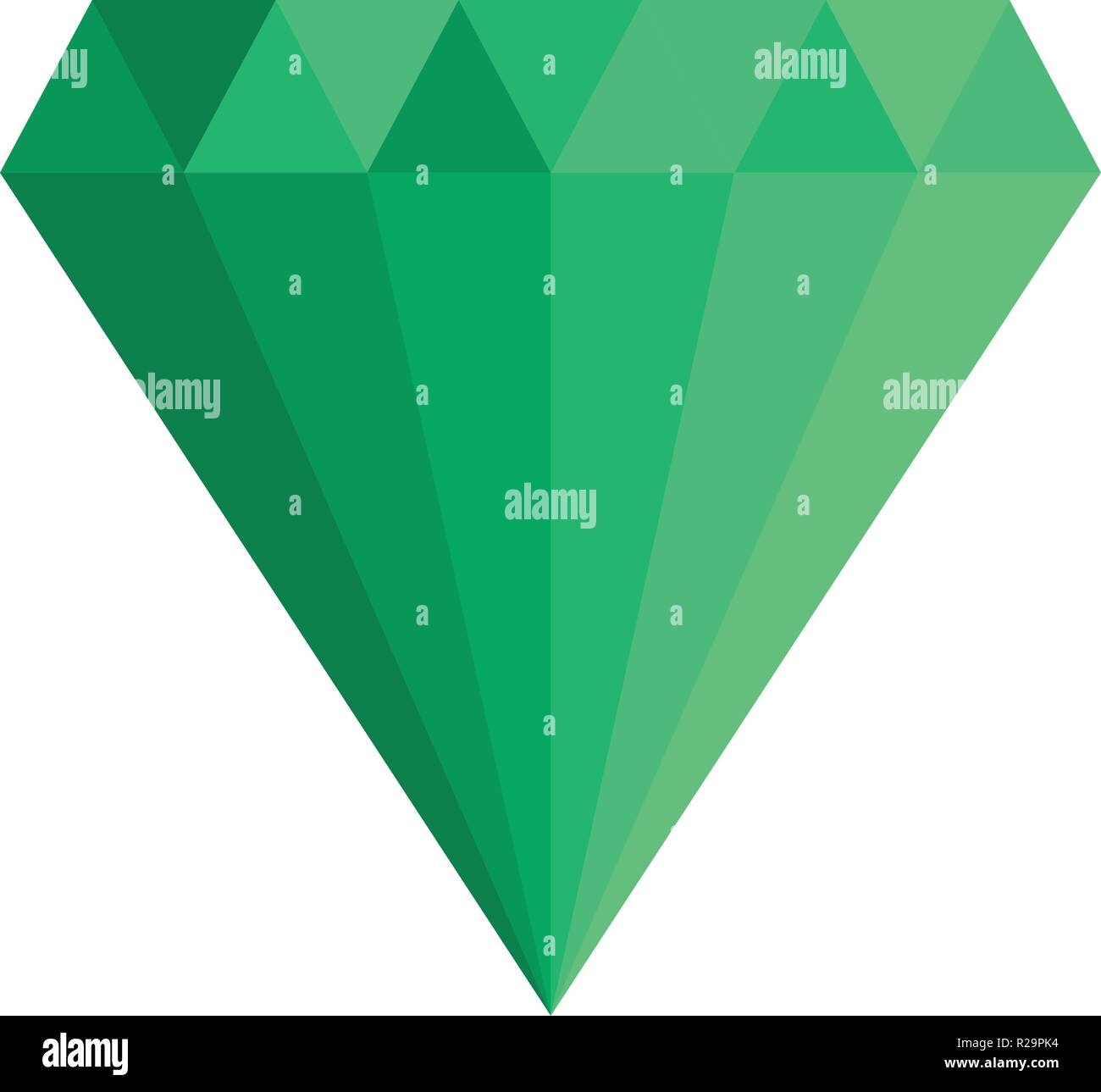 Green gem icon. Flat illustration of green gem vector icon for web ...