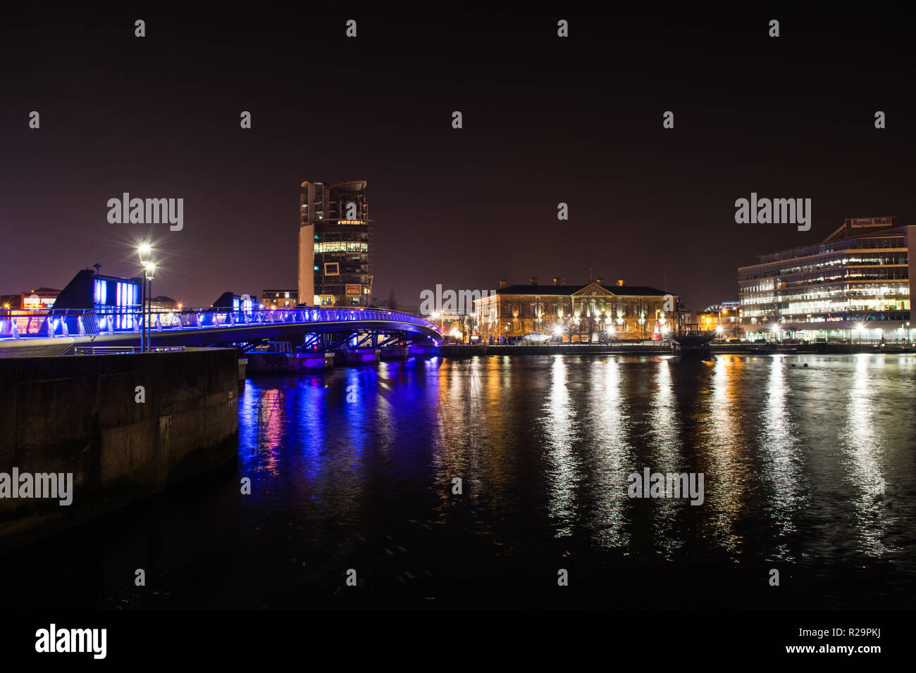 The Beacon of Hope Lagan Bridge Lagan Weir Bridge Nighttime Shoot Light ...