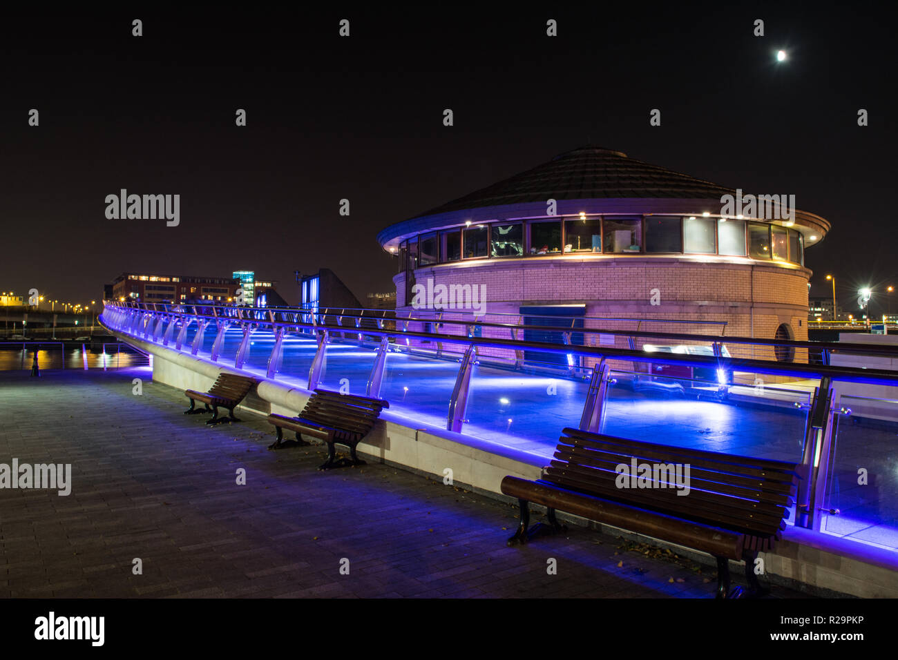 The Beacon of Hope Lagan Bridge Lagan Weir Bridge Nighttime Shoot Light ...
