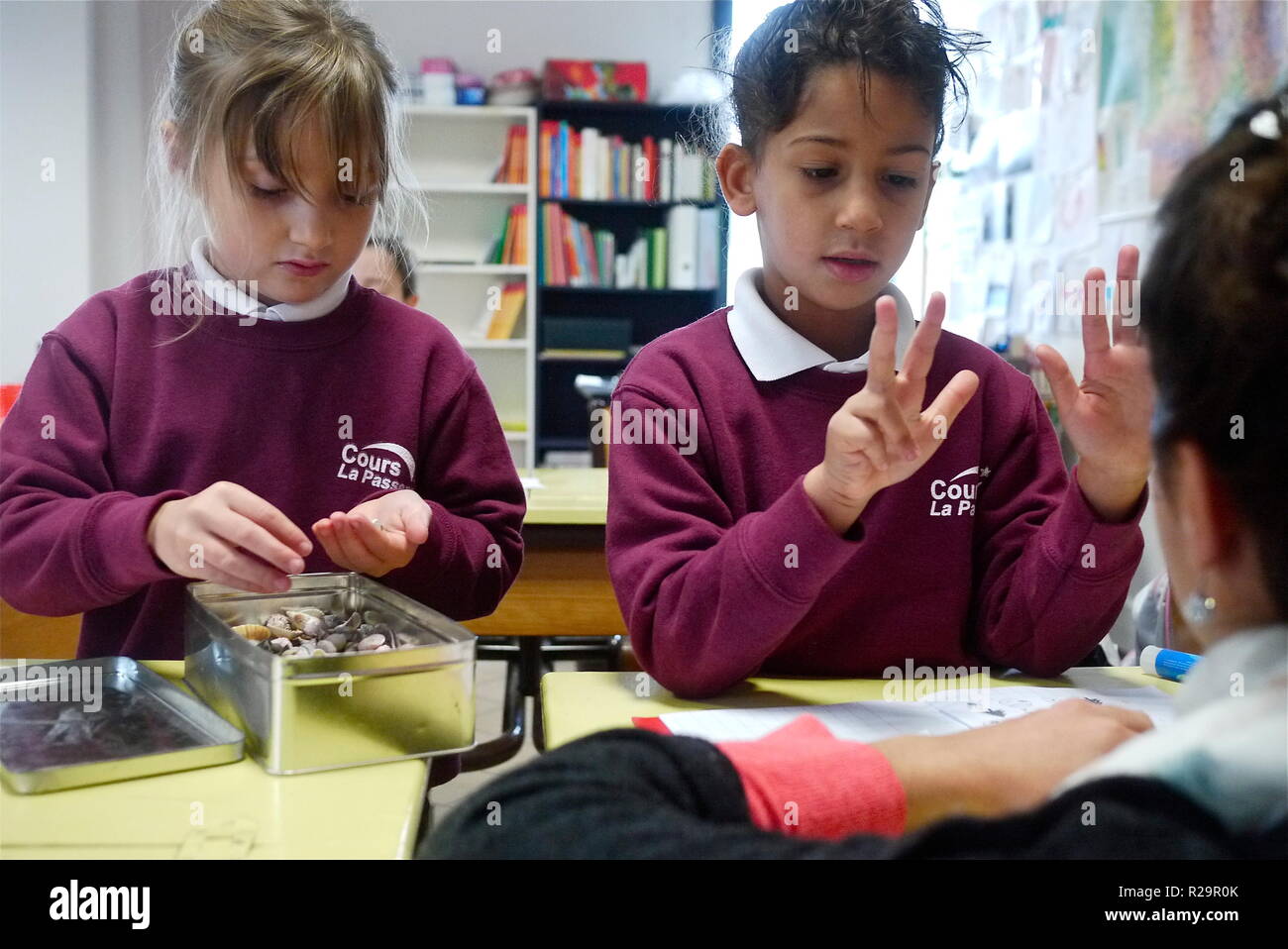 Children at Passerelle second chance school, Pierre-Benite, France ...