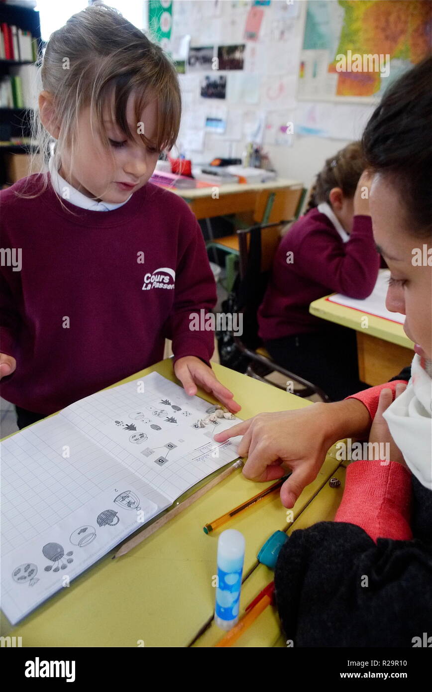 Children at Passerelle second chance school, Pierre-Benite, France ...