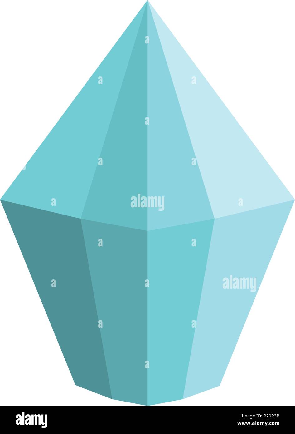 Cone shaped diamond icon. Flat illustration of cone shaped diamond ...