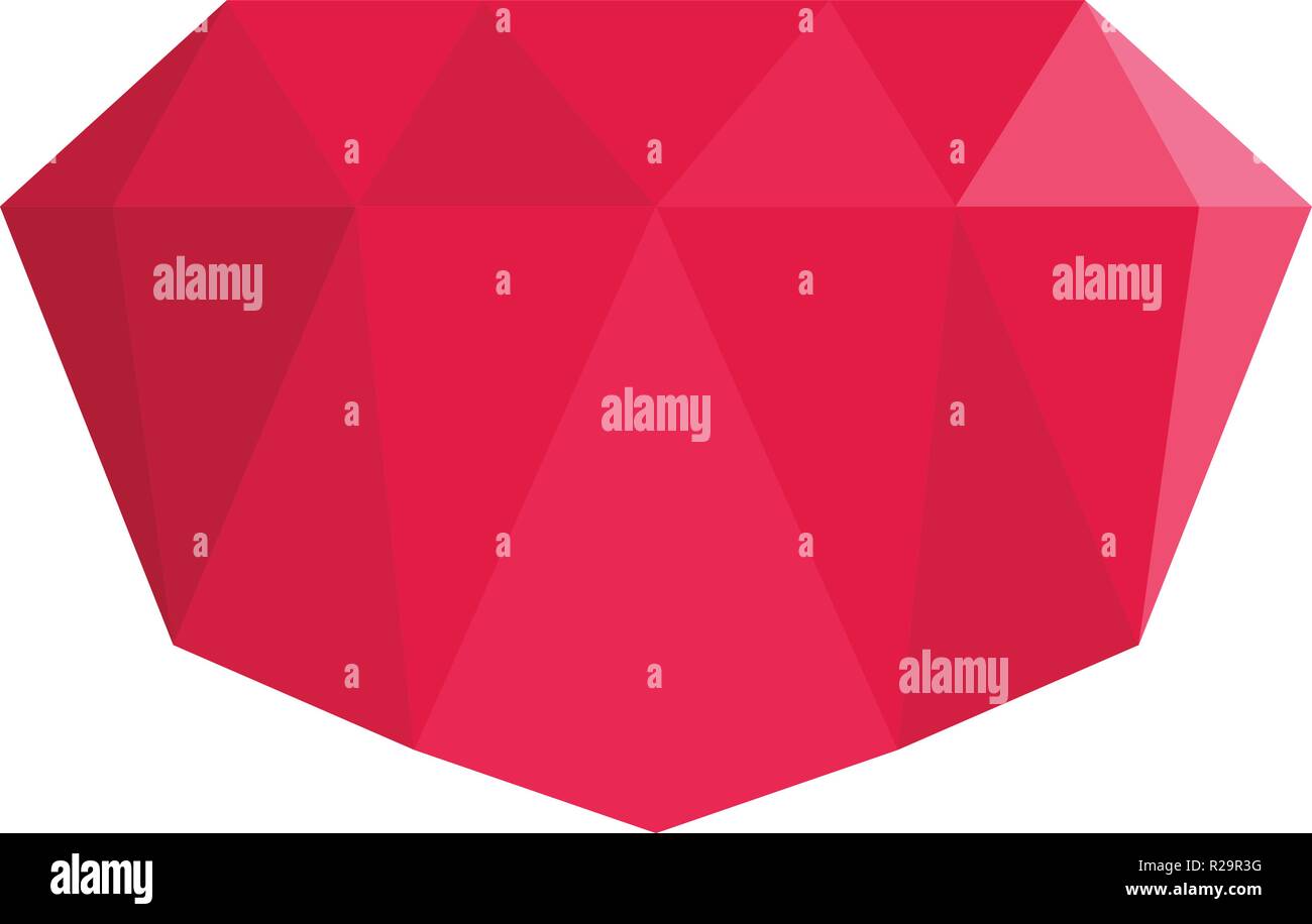 Crimson gem icon. Flat illustration of crimson gem vector icon for web ...