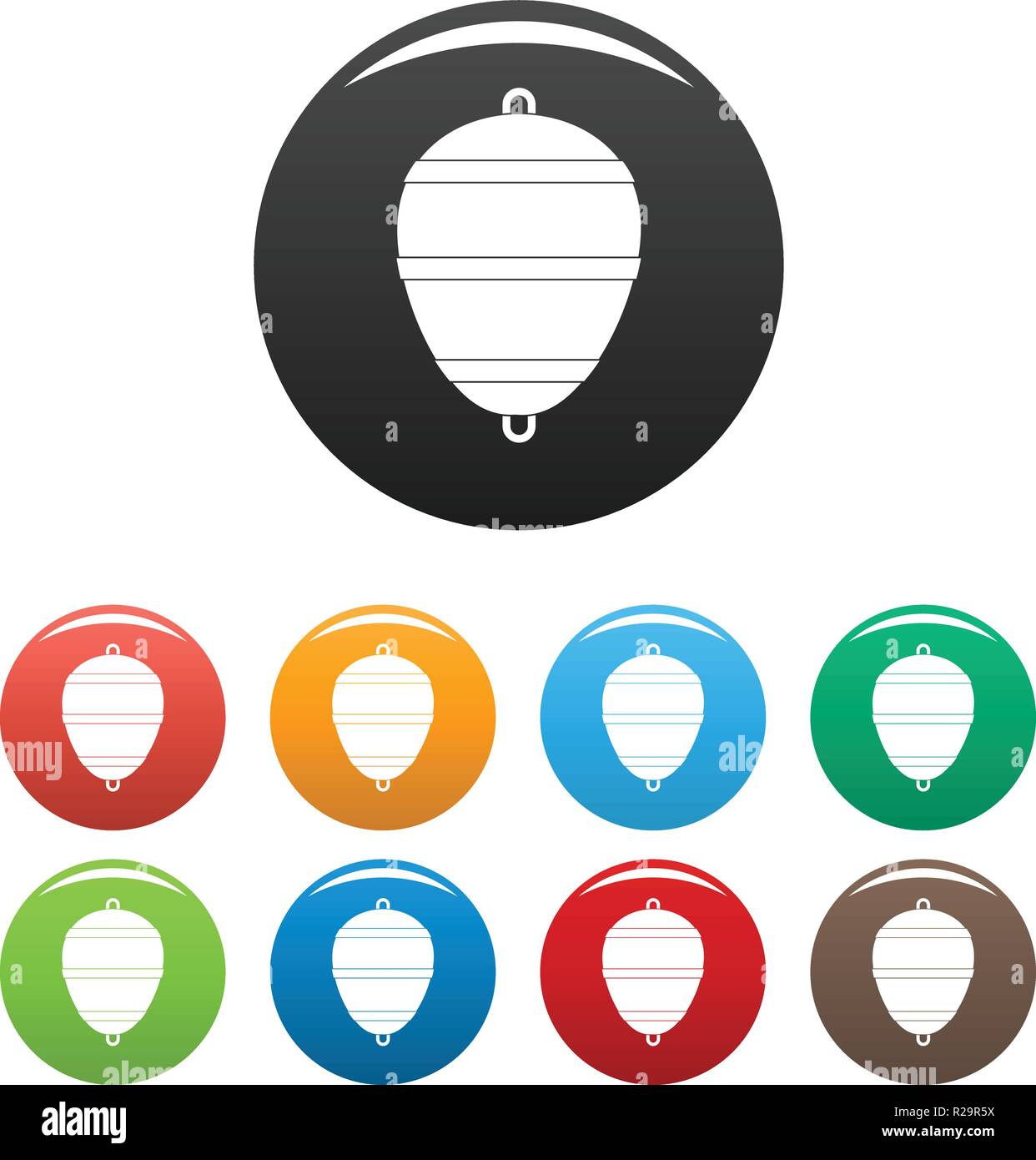 Bobber icon. Simple illustration of bobber vector icons set color ...