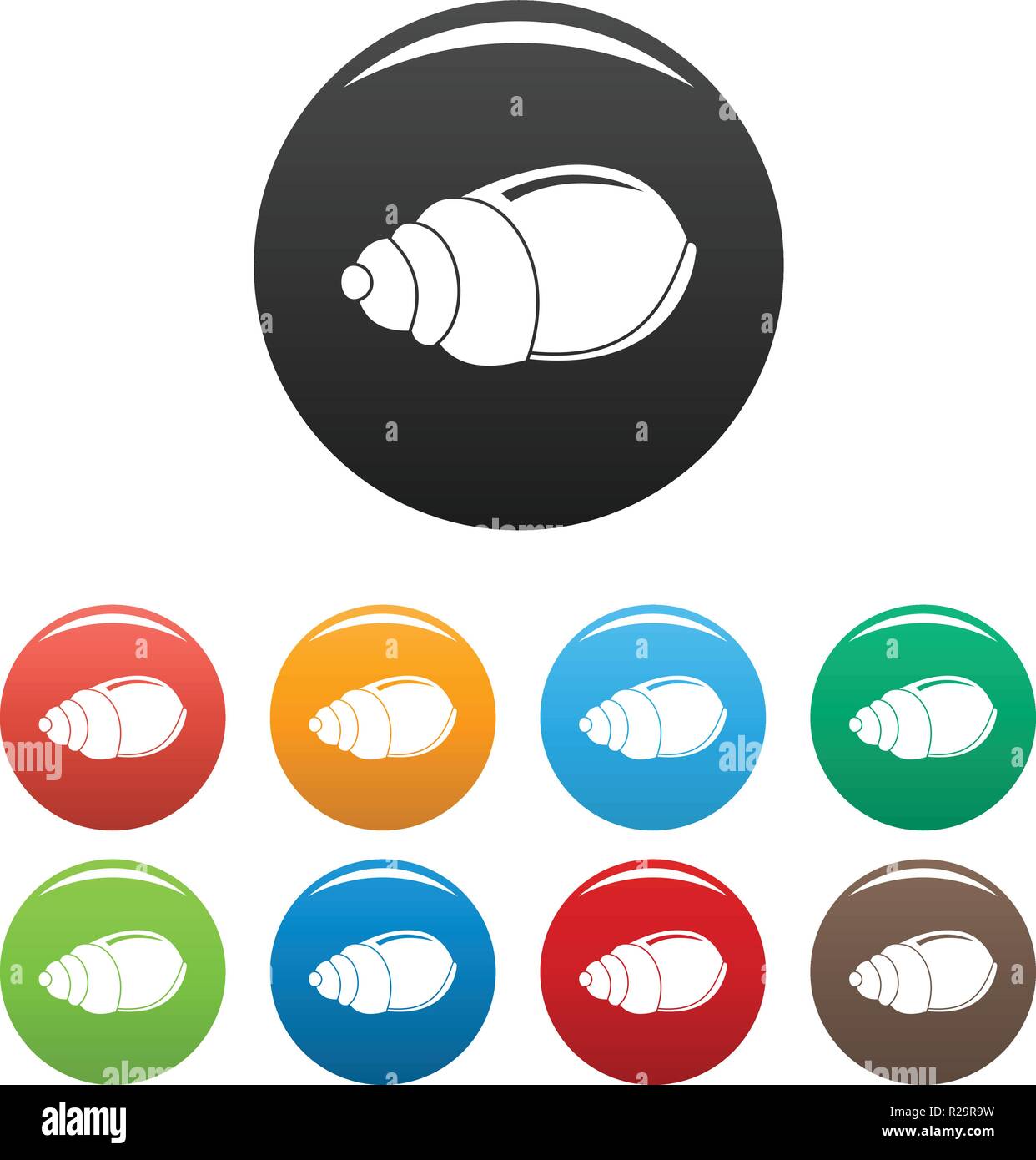 Single shell icon. Simple illustration of single shell vector icons set ...