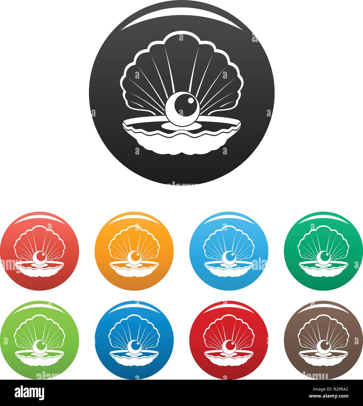 Opened shell icon. Simple illustration of opened shell vector icons set ...