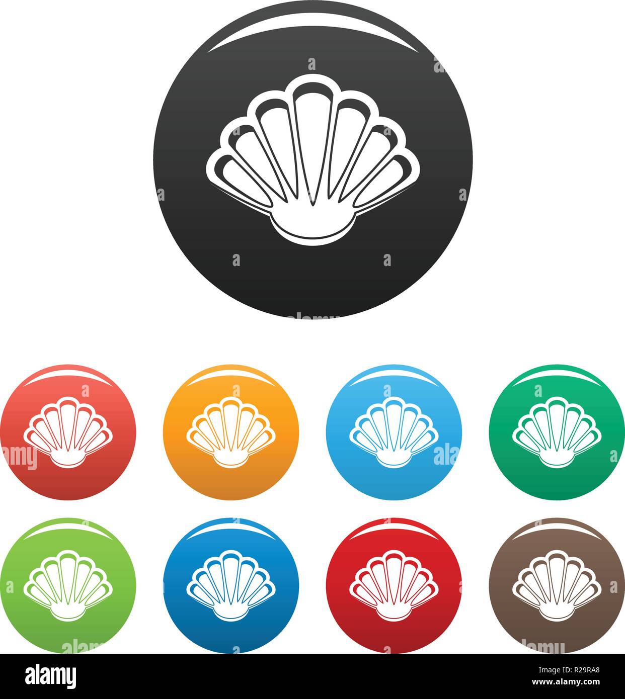 Nice shell icon. Simple illustration of nice shell vector icons set ...