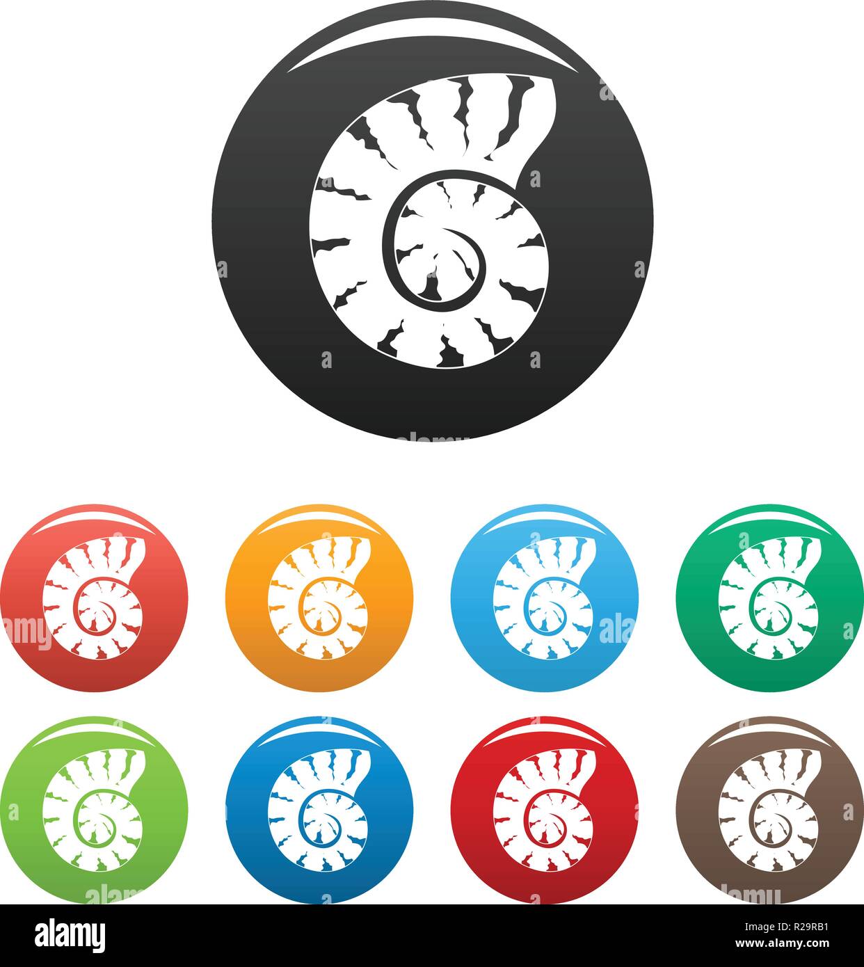 Striped shell icon. Simple illustration of striped shell vector icons ...