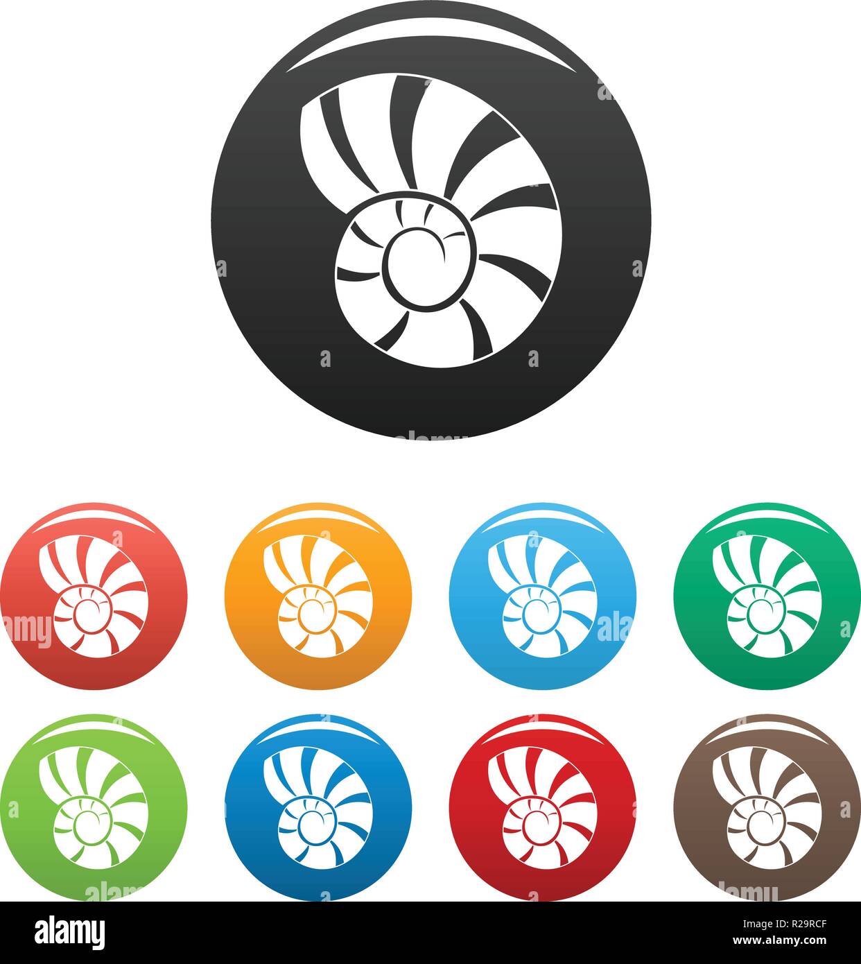 Reef shell icon. Simple illustration of reef shell vector icons set ...