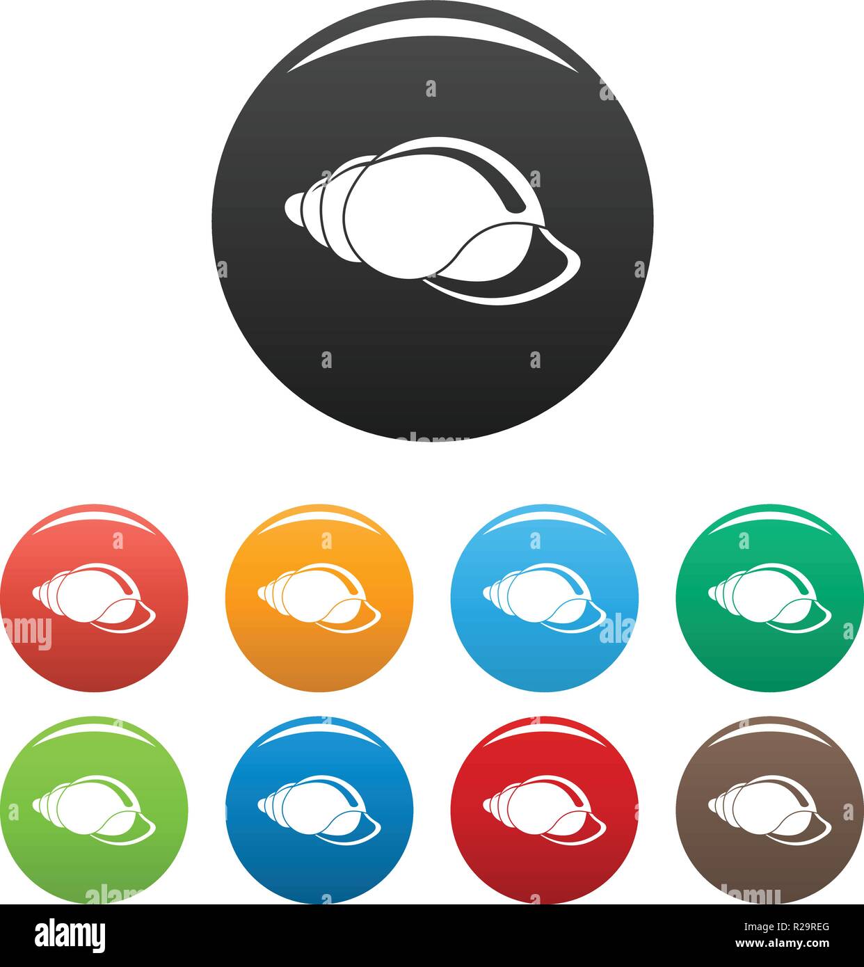 Small shell icon. Simple illustration of small shell vector icons set ...