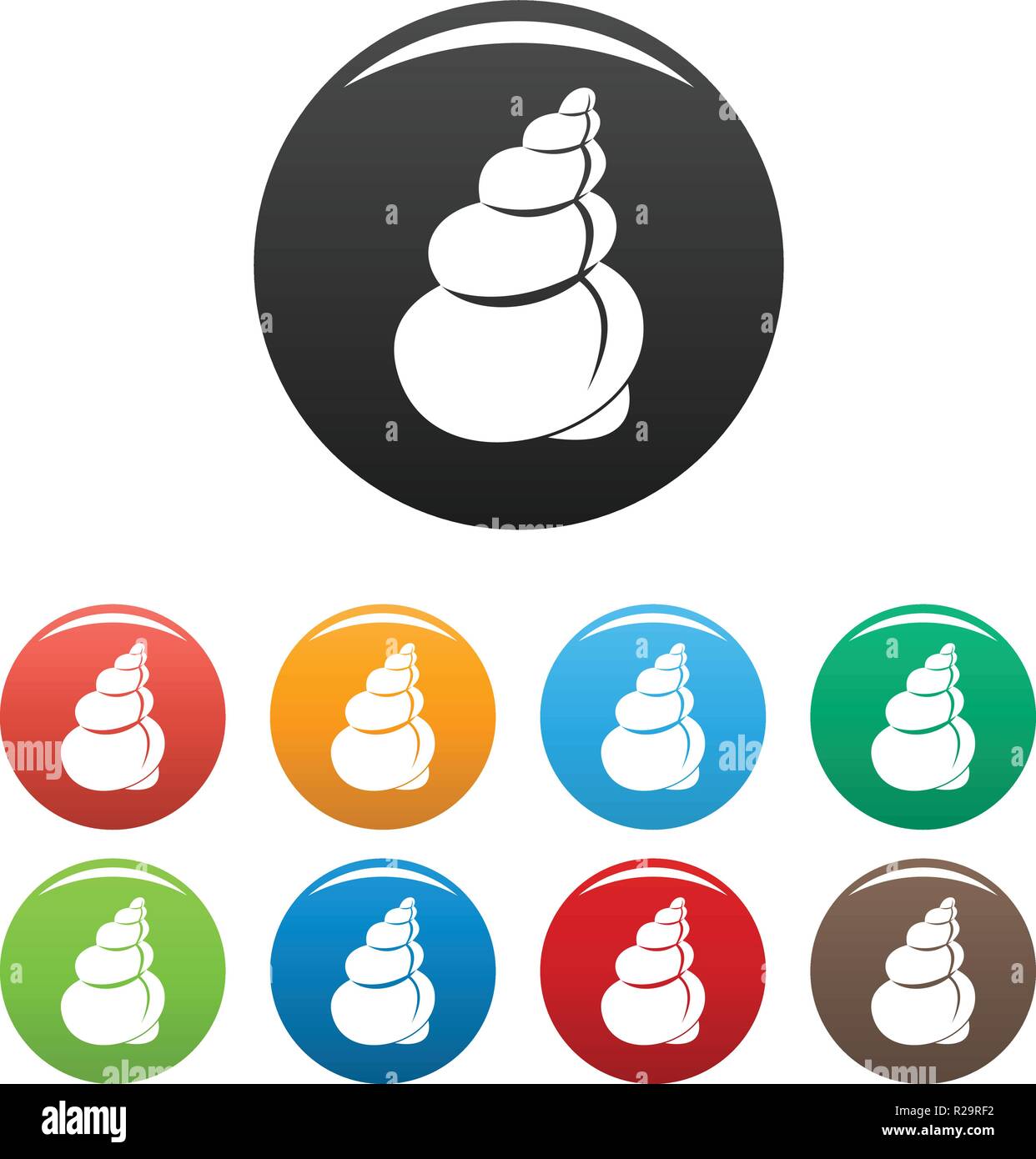 Twisted shell icon. Simple illustration of twisted shell vector icons ...