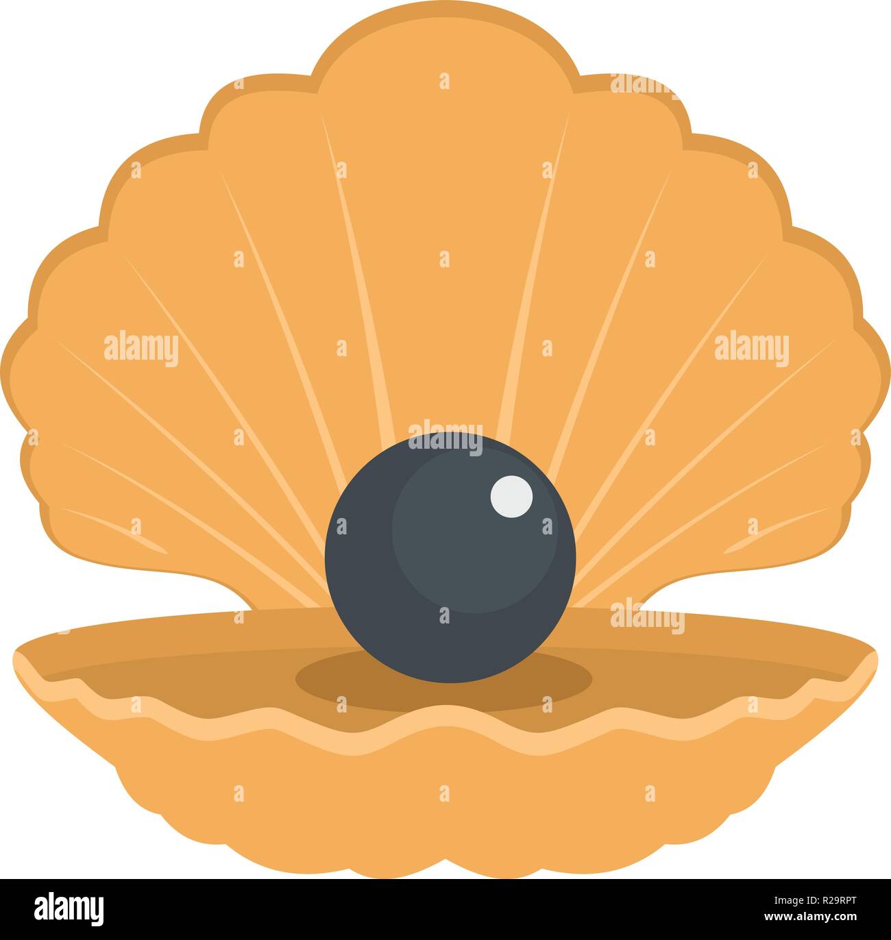 Opened shell icon. Flat illustration of opened shell vector icon for ...