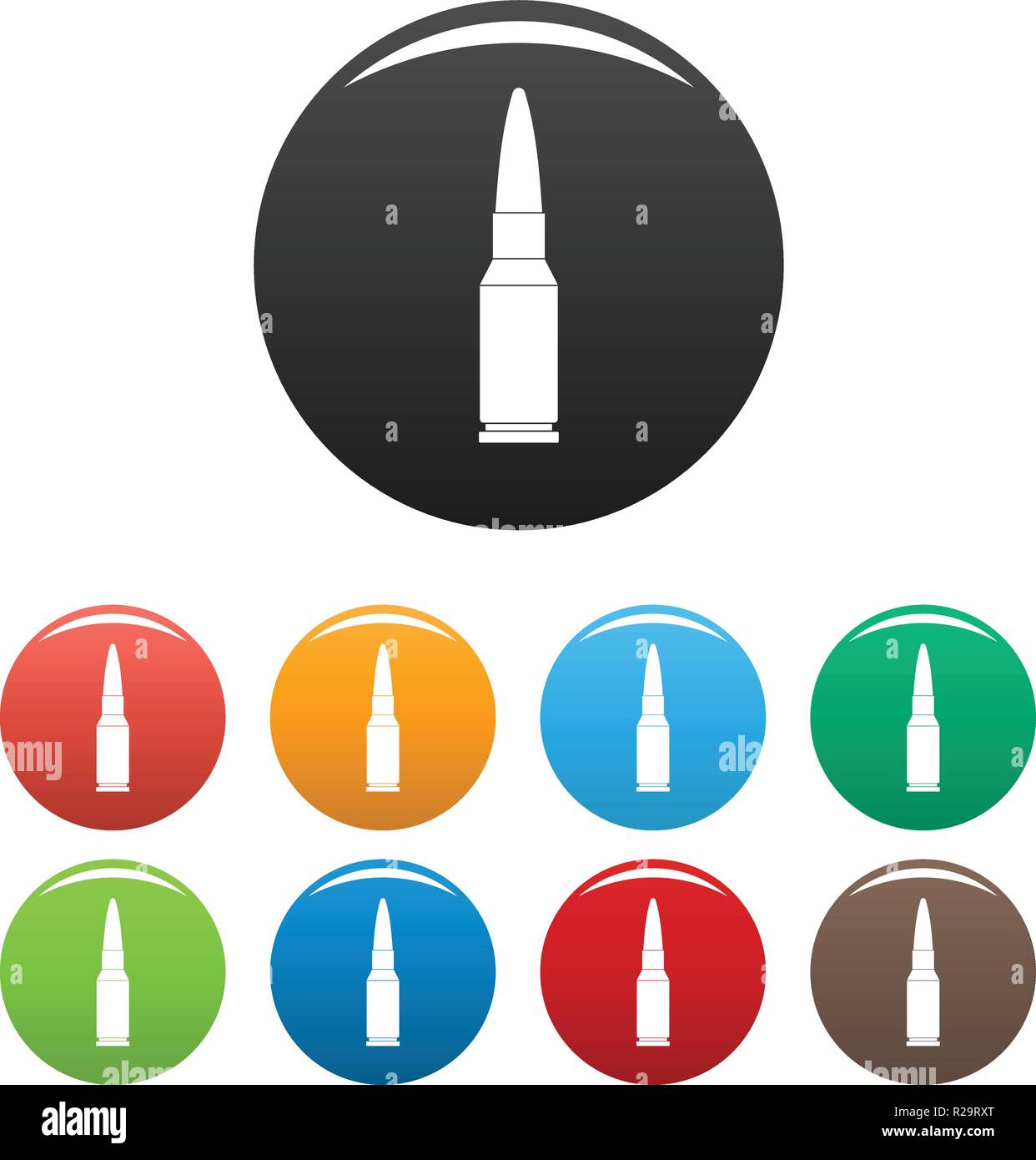 Big bullet icon. Simple illustration of big bullet vector icons set ...