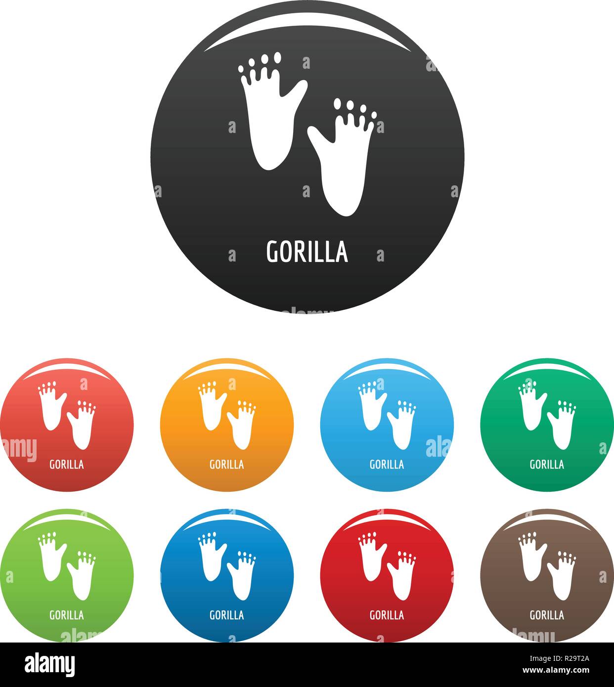 Gorilla step icon. Simple illustration of gorilla step vector icons set ...