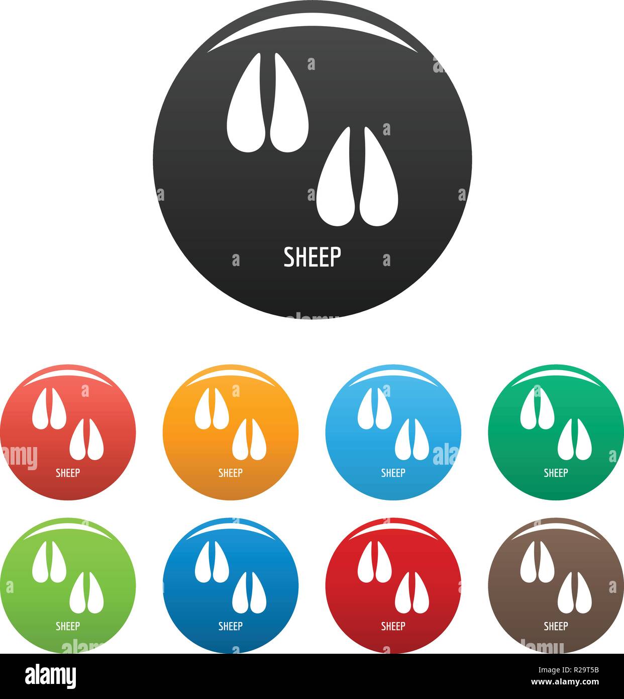 Sheep step icon. Simple illustration of sheep step vector icons set ...