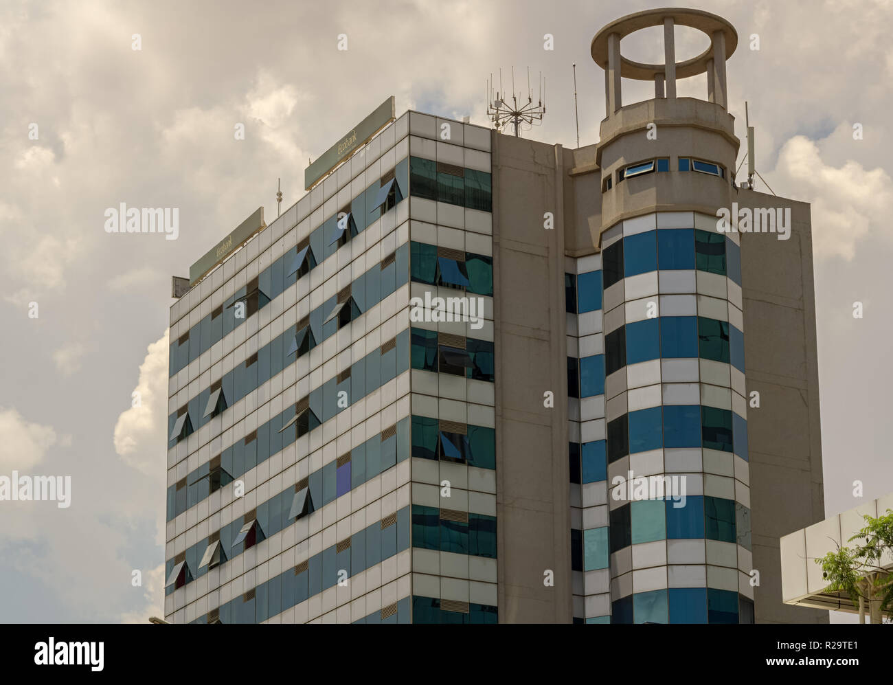 KIGALI,RWANDA - OCTOBER 16,2017: Kiyovu The office building of the ...