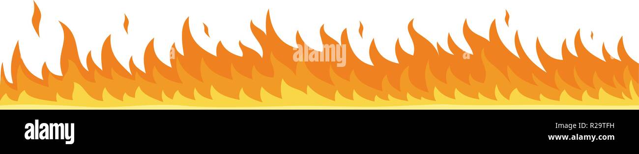 Flame banner horizontal. Flat illustration of vector flame banner ...
