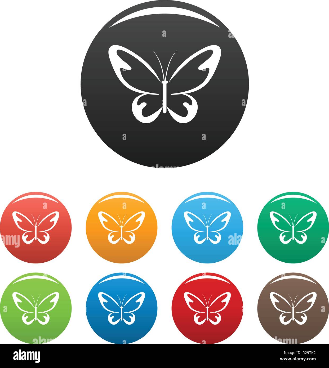 Flying moth icon. Simple illustration of flying moth vector icons set ...