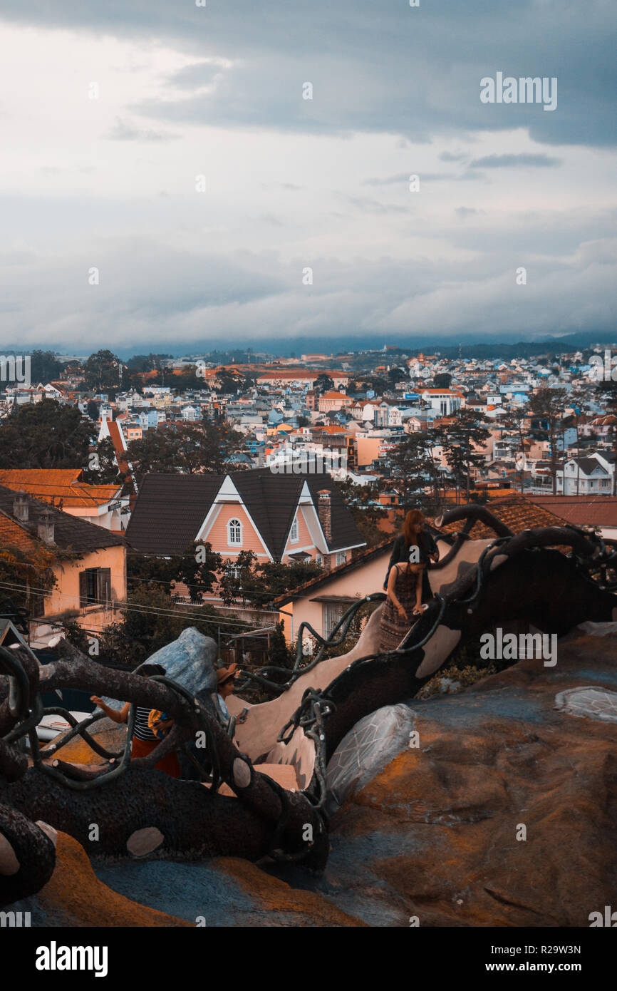 view over colorful dalat in vietnam Stock Photo - Alamy