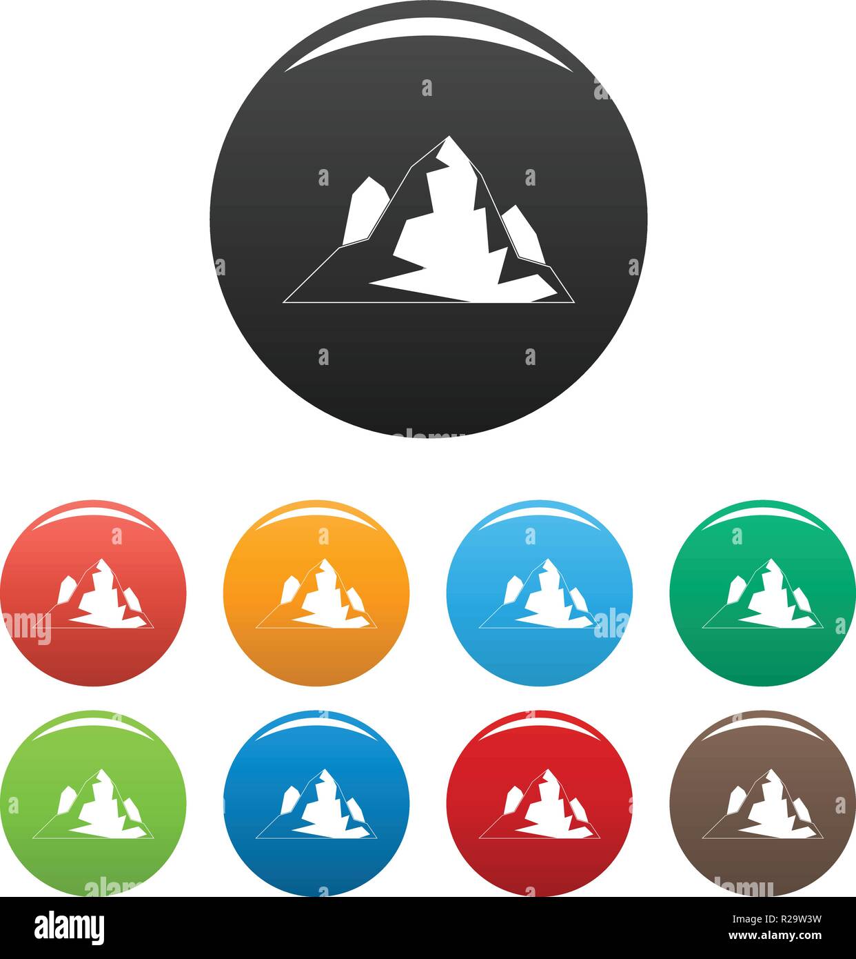 Iceberg icon. Simple illustration of iceberg vector icons set color ...