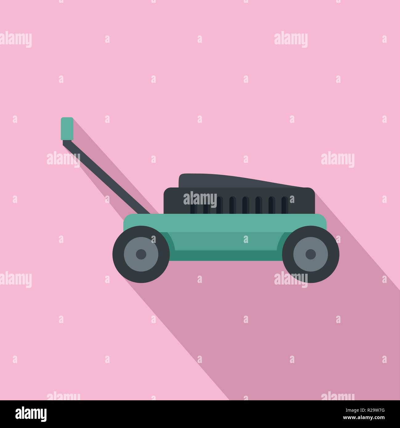 Small lawn mower icon. Flat illustration of small lawn mower vector ...