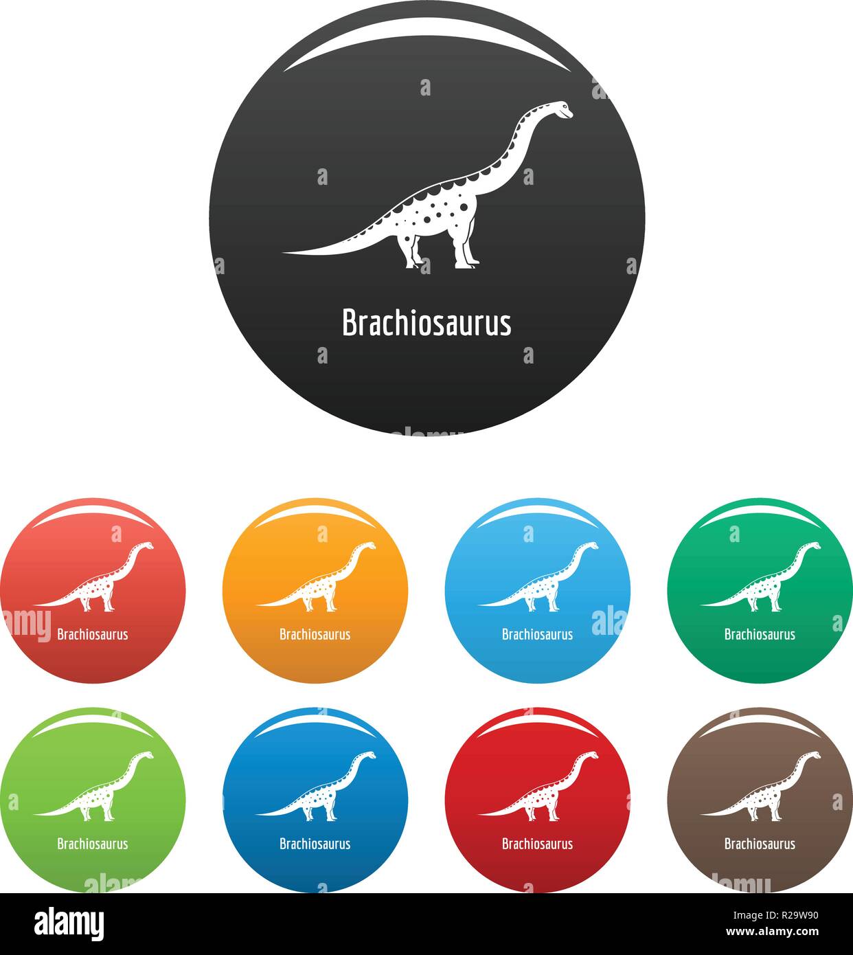 Brachiosaurus icon. Simple illustration of brachiosaurus vector icons ...