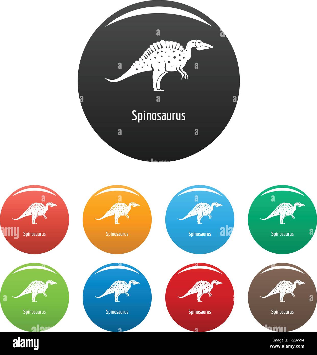 Spinosaurus icon. Simple illustration of spinosaurus vector icons set ...