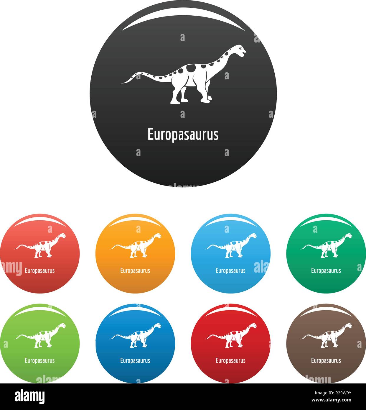 Europasaurus icon. Simple illustration of europasaurus vector icons set ...