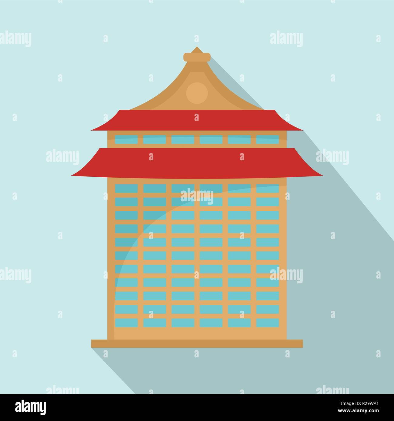 Taipei building icon. Flat illustration of Taipei building vector icon ...