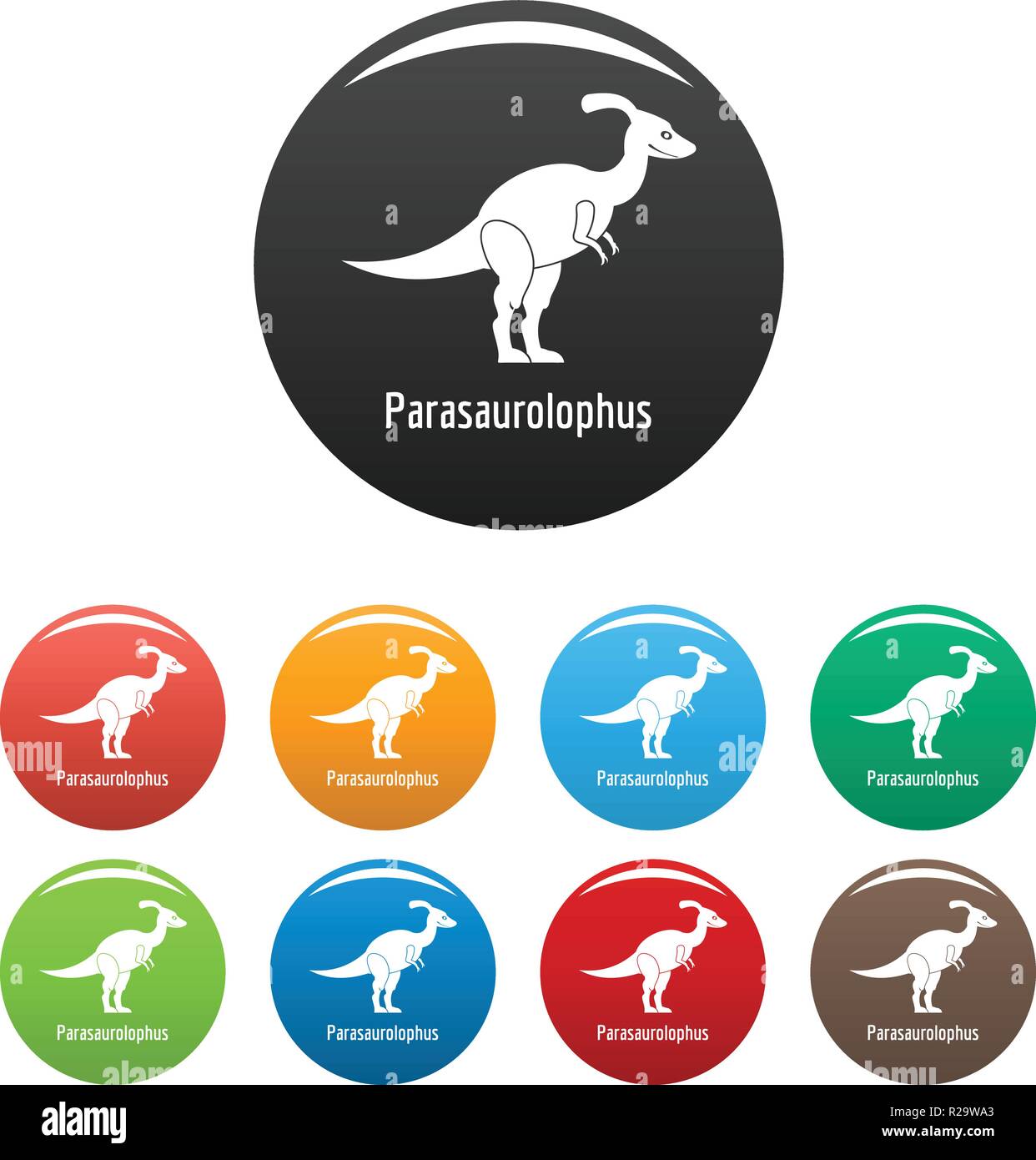 Parasaurolophus icon. Simple illustration of parasaurolophus vector ...