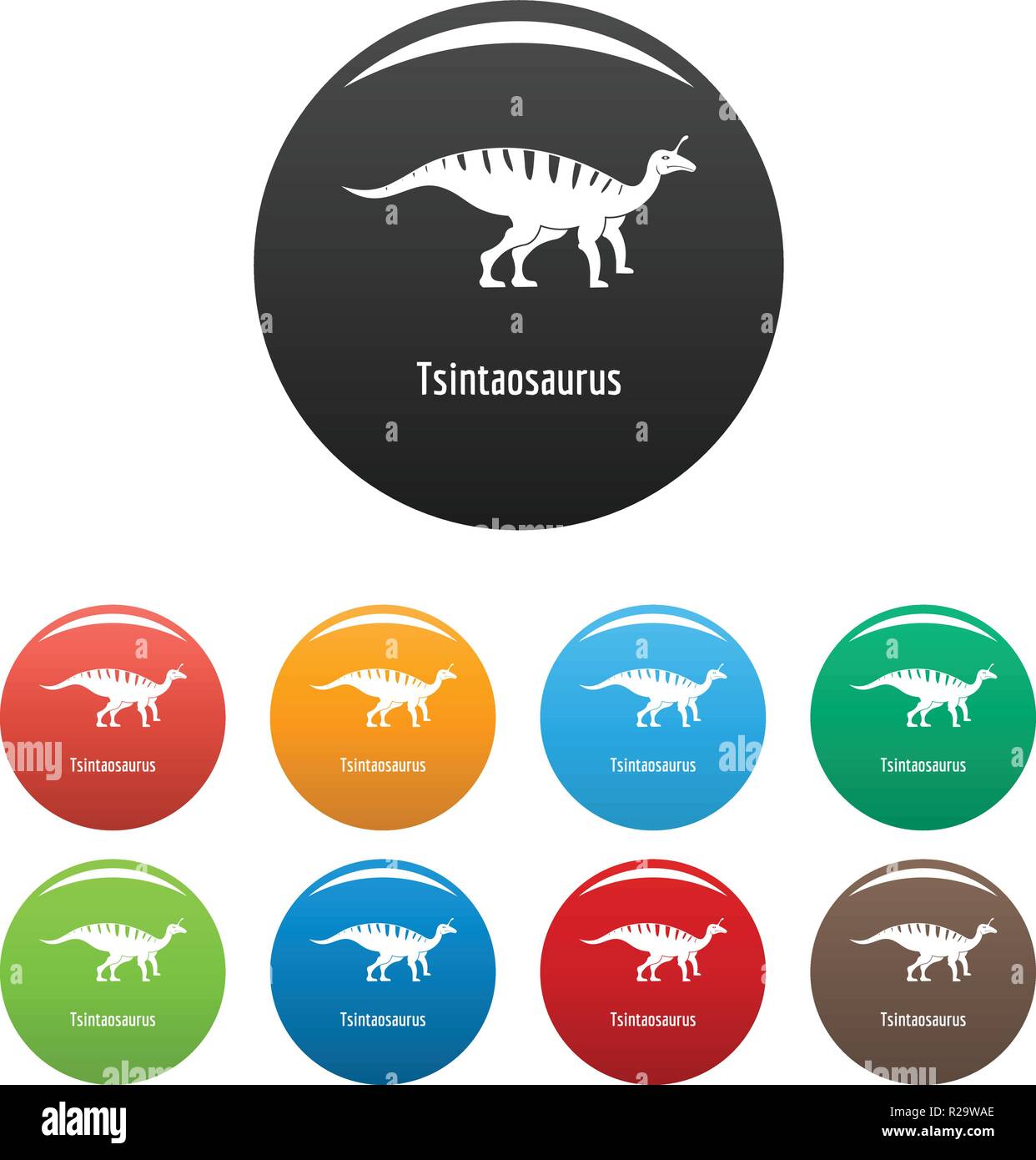 Tsintaosaurus icon. Simple illustration of tsintaosaurus vector icons ...