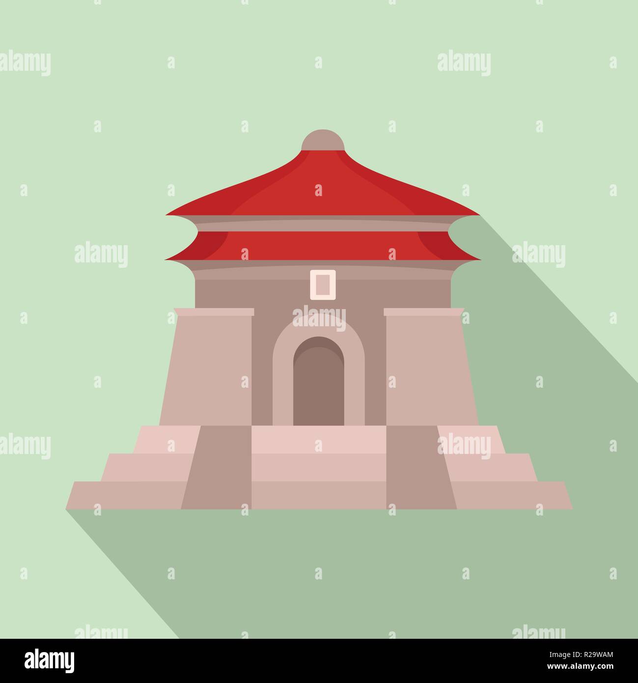 Taiwan temple icon. Flat illustration of taiwan temple vector icon for ...