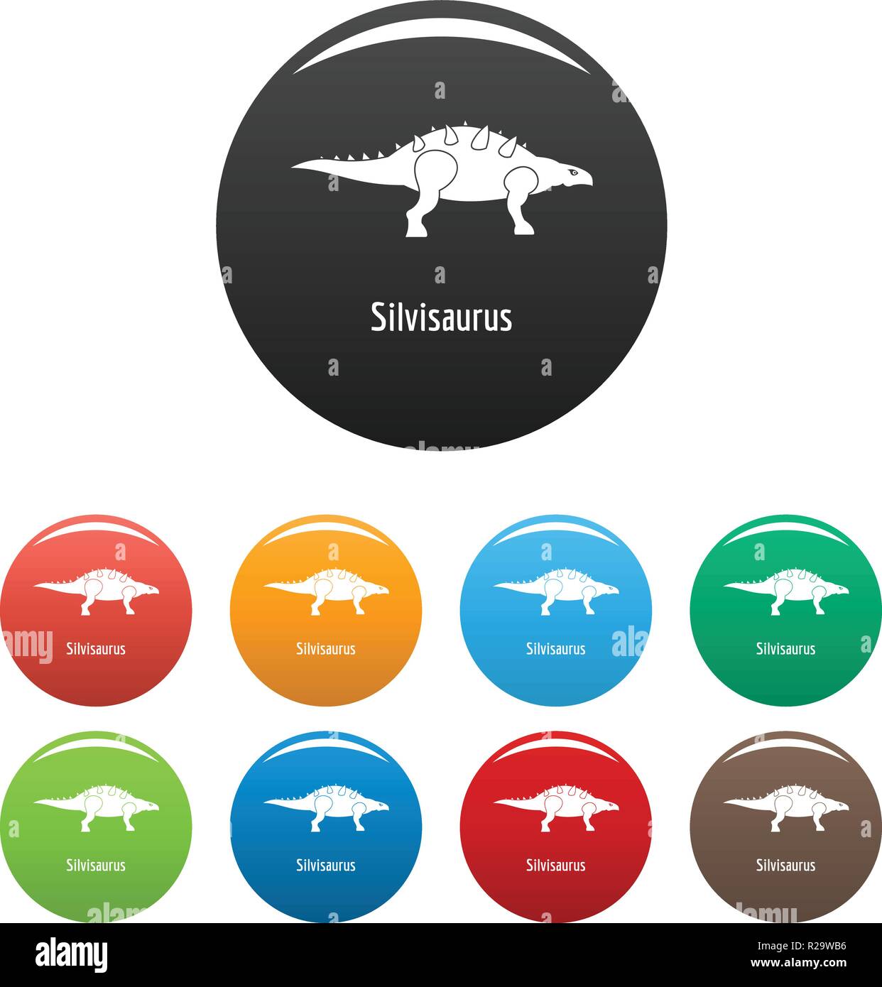Silvisaurus icon. Simple illustration of silvisaurus vector icons set ...