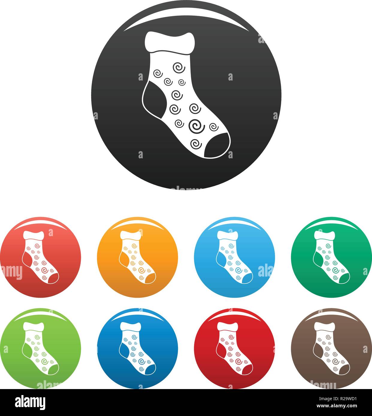 One sock icon. Simple illustration of one sock vector icons set color ...