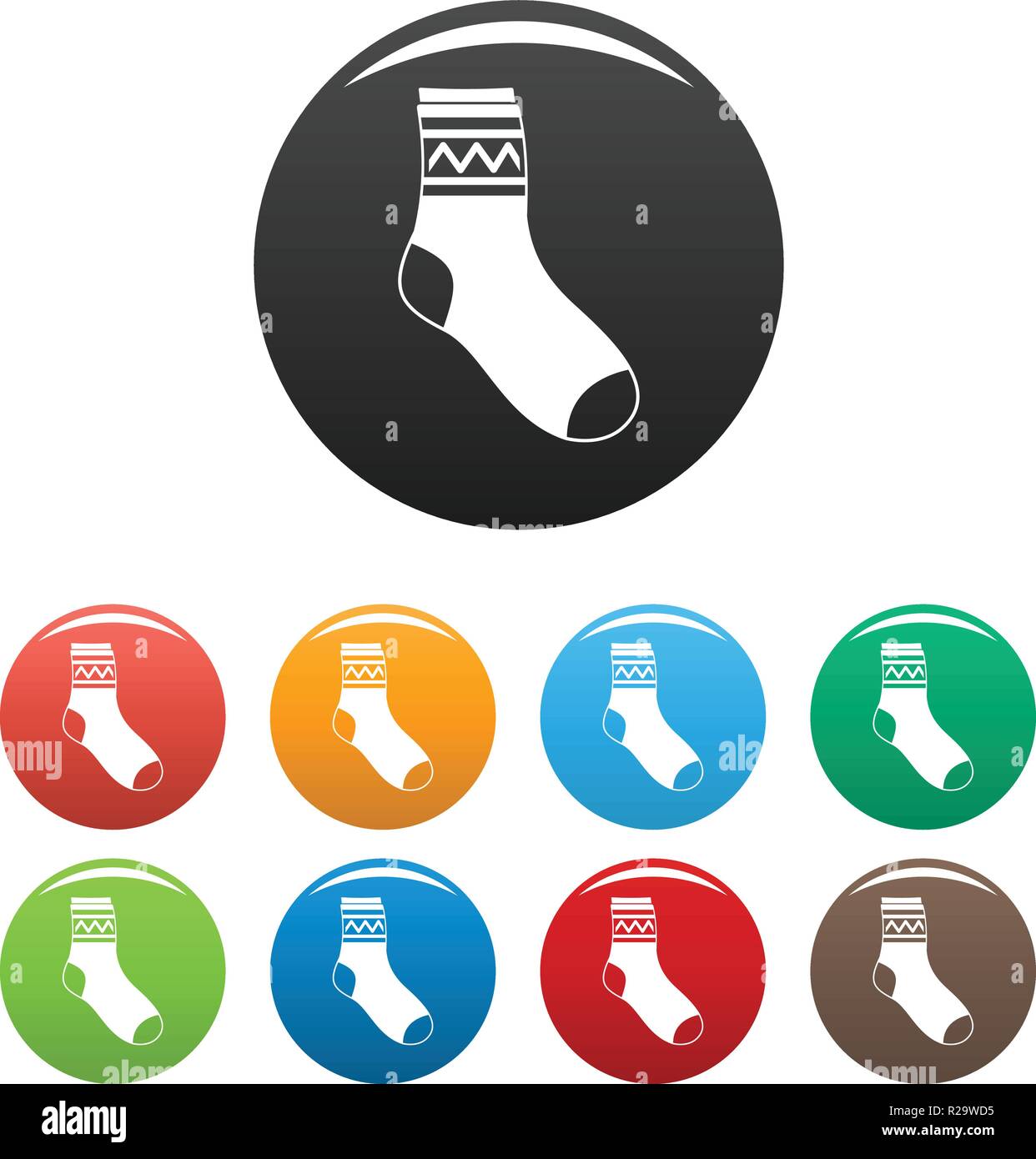Fabric sock icon. Simple illustration of fabric sock vector icons set ...