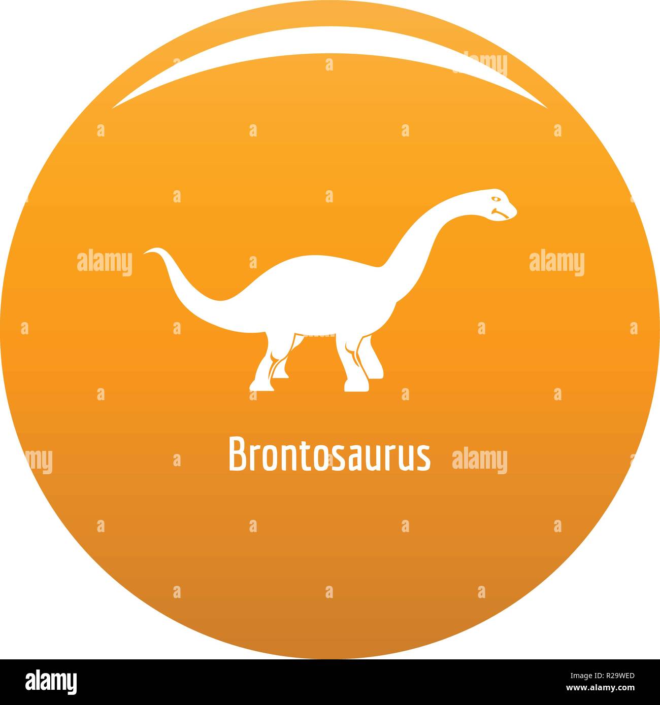 Brontosaurus icon. Simple illustration of brontosaurus vector icon for any design orange Stock ...