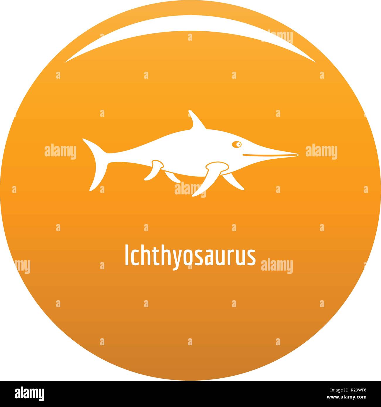 Ichthyosaurus icon. Simple illustration of ichthyosaurus vector icon for any design orange Stock ...