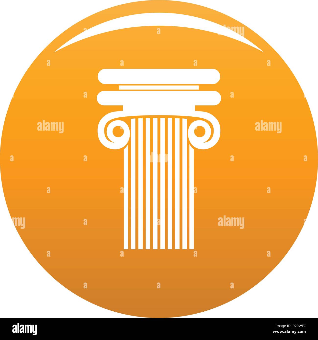 Column with curl icon. Simple illustration of column with curl vector ...