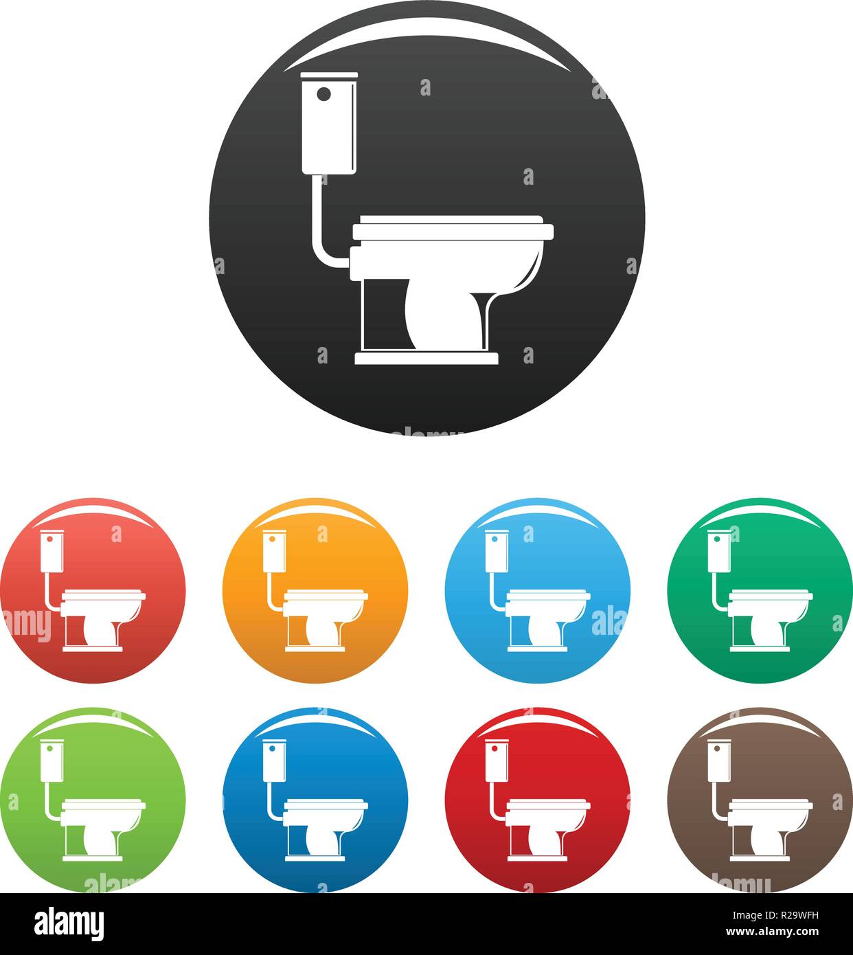 Toilet icon. Simple illustration of toilet vector icons set color ...