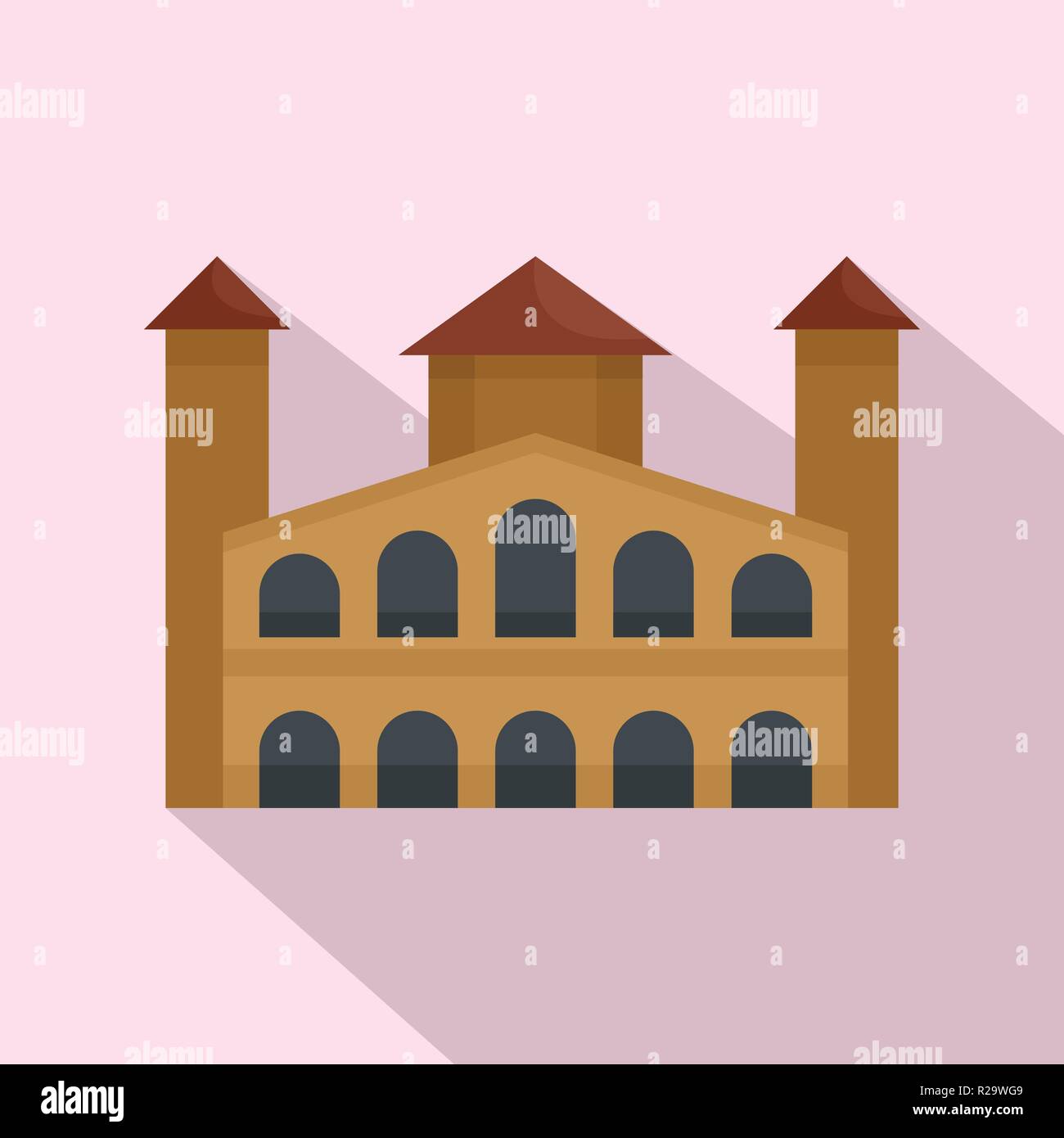 Hystorical building icon. Flat illustration of hystorical building ...